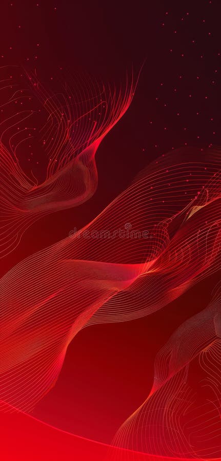 Abstract Red Background with Flowing Graphics and Lines Stock Image ...