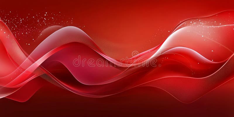 Abstract Red Background, Flowing Line Art with Speed Effect, Bright ...
