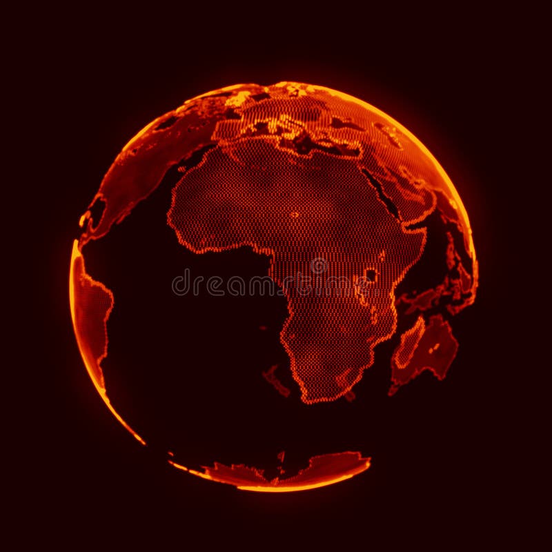 Abstract Red Background. Global Network Concept. World Map Point. 3D ...