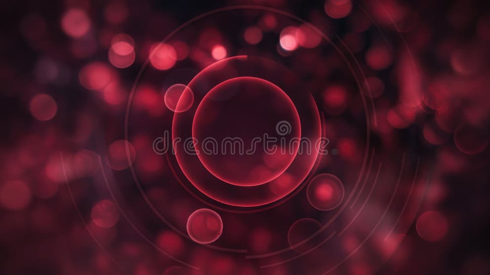 Abstract Red Background with Luminous Orbs and Soft Bokeh Effects ...