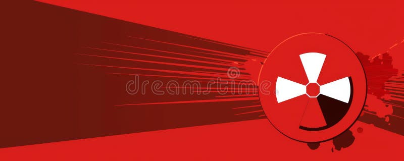 Abstract Red Background with Radiation Symbol and Dynamic Splash Effect ...