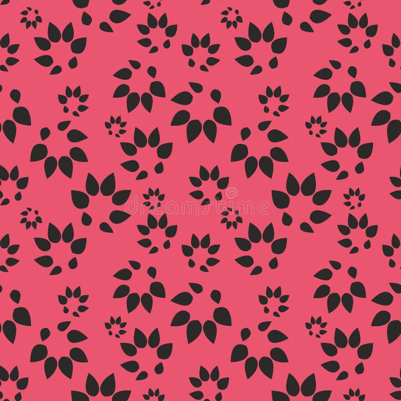 Abstract Red Background with Stylized Leaves Stock Vector ...