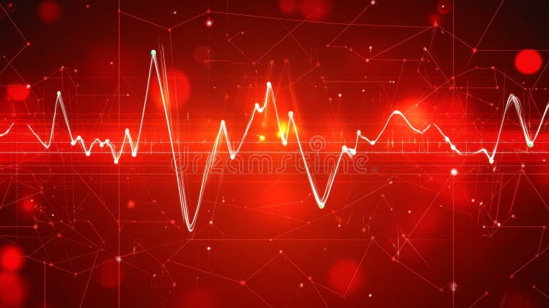 Abstract Red Background. Technology Background. Red Digital Sound Wave ...