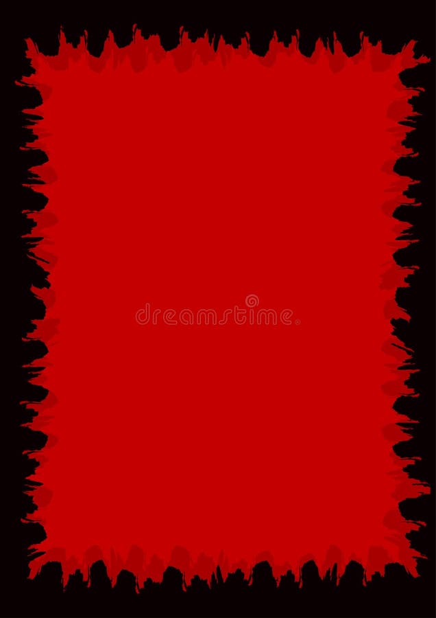 Abstract Red Background Texture Grunge, Black Thorns Border Vector ...