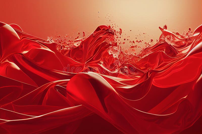 Abstract Red Background with Waves, Fabcric Texture Stock Illustration ...