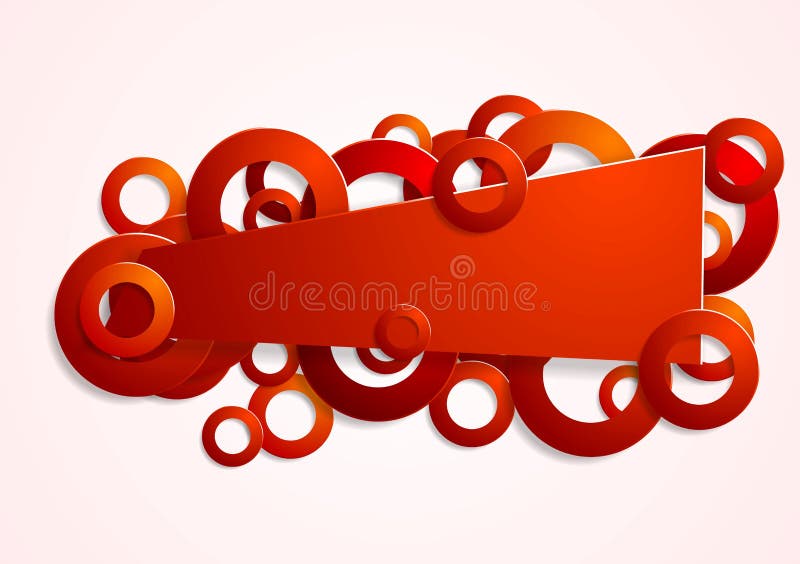 Abstract Red Banner with Circles Stock Vector - Illustration of ...