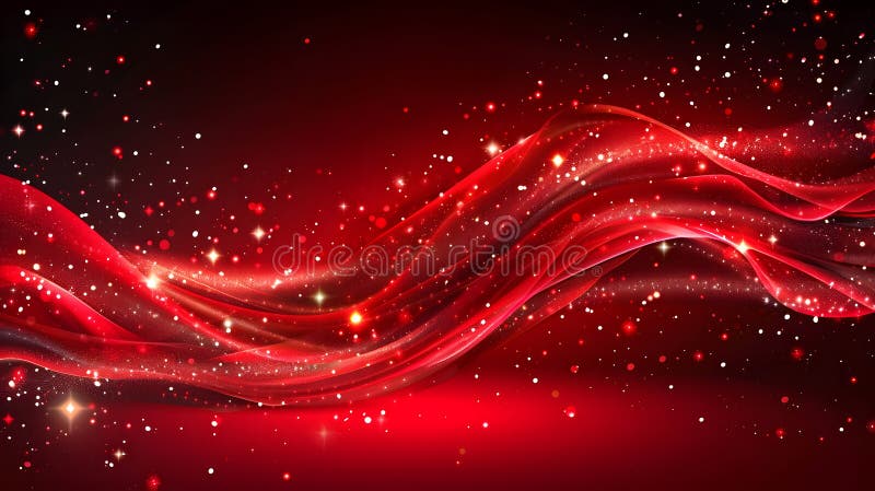 Abstract Red Beautiful Scene with Sparkles and Waves Stock Photo ...
