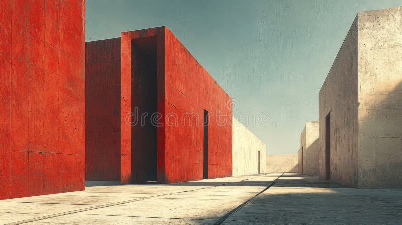 Abstract Red and Beige Architectural Structure Design Stock ...