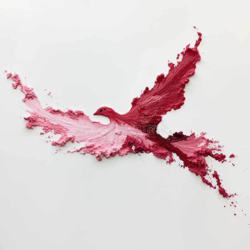 Abstract Red Bird in Flight Stock Illustration - Illustration of ...