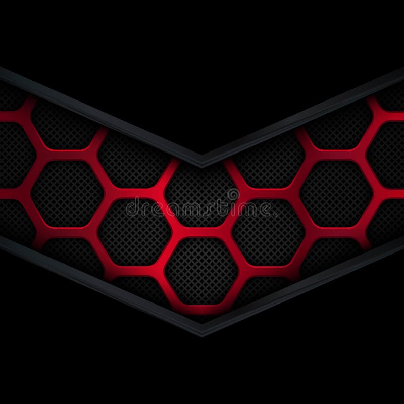 Abstract Red and Black Background with Hexagons. Vector Illustration Stock Vector - Illustration ...