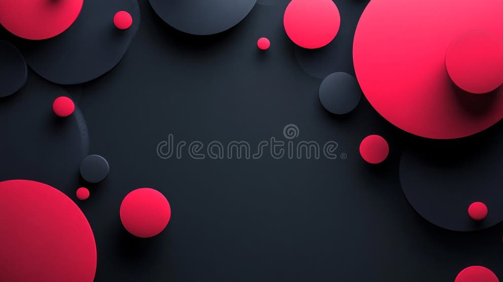 Abstract Red and Black Circle Pattern Design Stock Illustration ...
