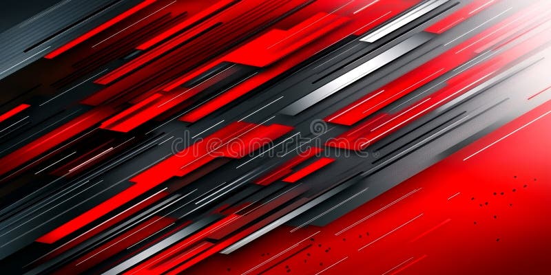 Abstract Red and Black Dynamic Motion Background Geometric Lines Speed Technology Design Stock ...