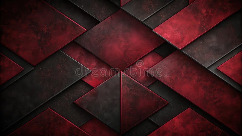 Abstract Red and Black Geometric Pattern Background of Interlocking ...