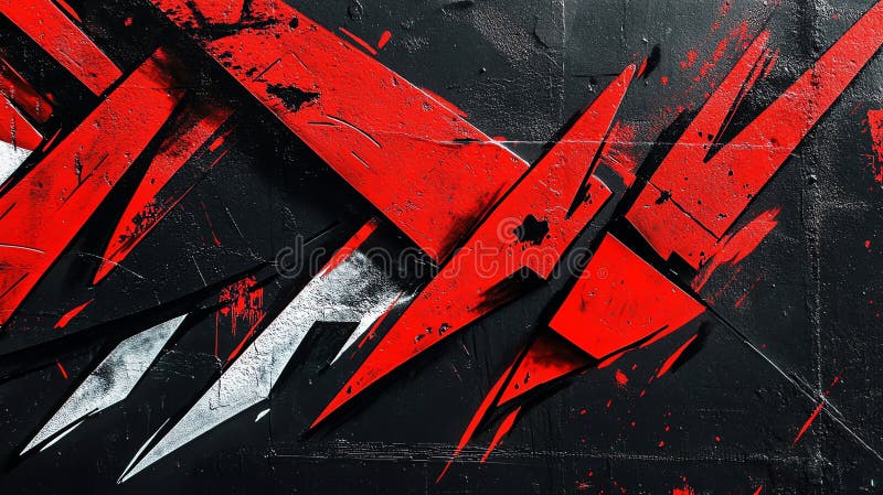 Abstract Red and Black Geometric Shapes, Textured Digital Art Stock ...