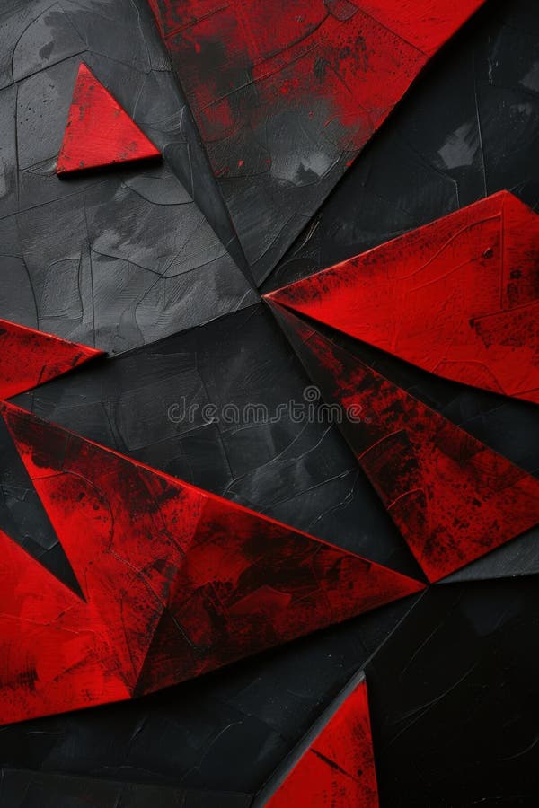 Abstract Red and Black Geometric Vertical Background. Sharp Angles and ...