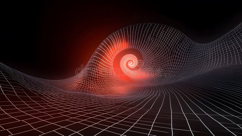 Abstract Red and Black Grid Spiral Wave Background Stock Photo Stock ...