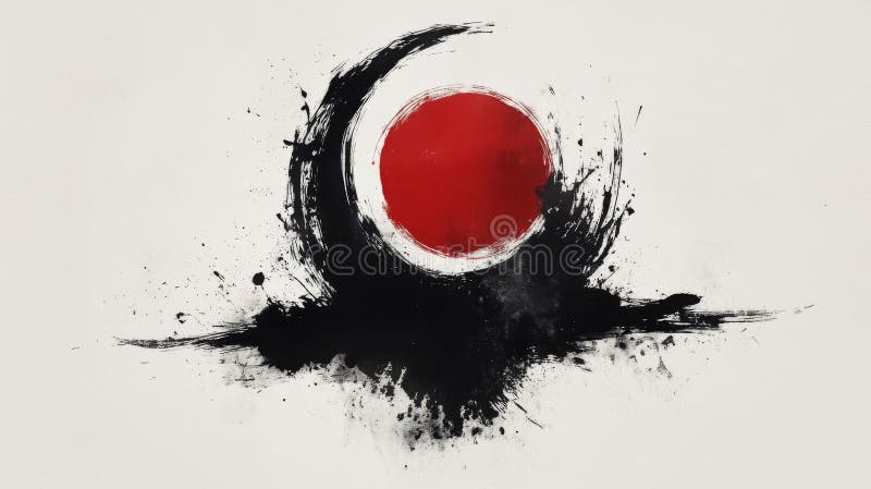 Abstract Red and Black Ink Splash Design Stock Illustration ...
