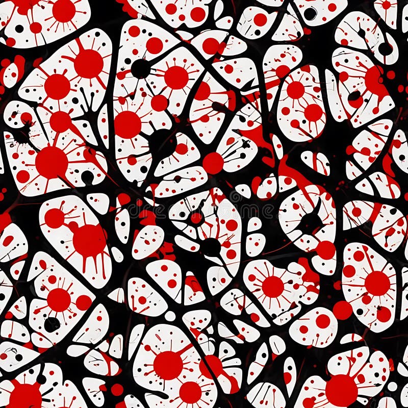 Abstract Red and Black Ink Splatter Pattern Design for Textile Print ...