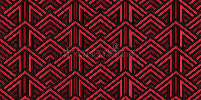 Abstract Red and Black Interlocking Chevron Pattern Design. Generative ...