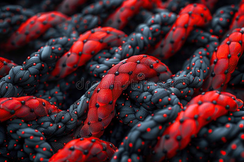 Abstract Red and Black Intertwined Braids Stock Illustration ...