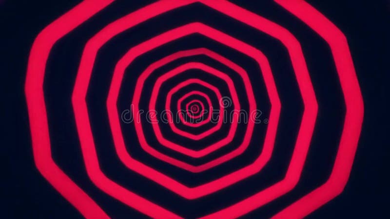 Abstract Red and Black Octagonal Tunnel Hypnotic Spiral Vortex Illusion ...