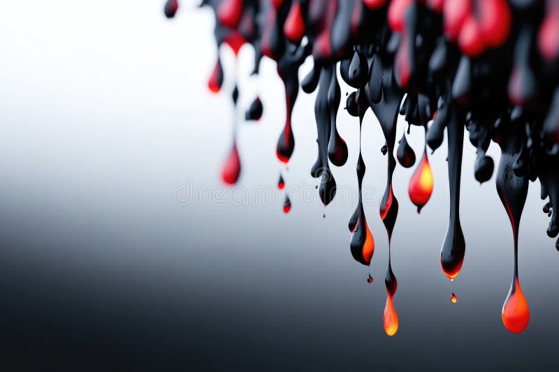 Abstract Red and Black Paint Drips on Gradient Background Stock ...