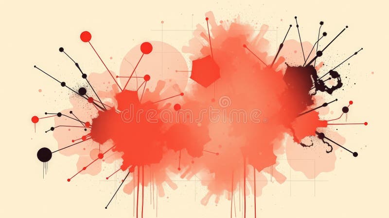 Abstract Red and Black Paint Splatter Stock Illustration - Illustration ...