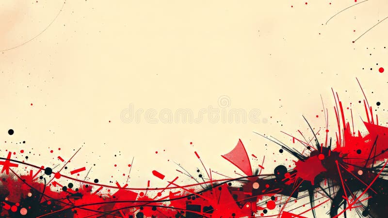 Abstract Red and Black Paint Splatter Stock Illustration - Illustration ...