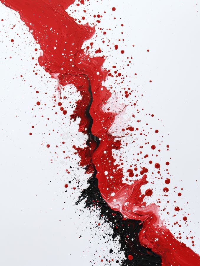 Abstract Red and Black Paint Splatter Stock Illustration - Illustration ...