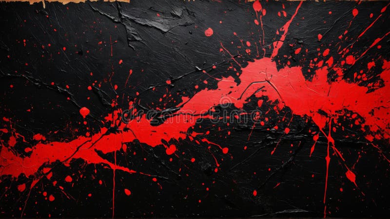 Abstract Red and Black Paint Splatter on Rough Texture Background Stock ...