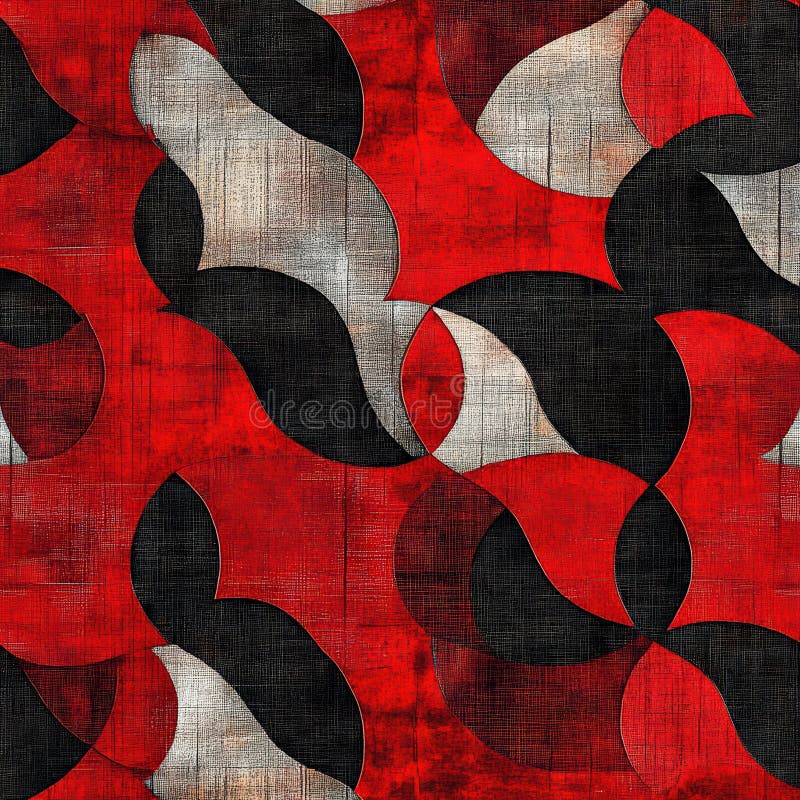 Abstract Red and Black Pattern with Geometric Shapes and Textures Stock ...