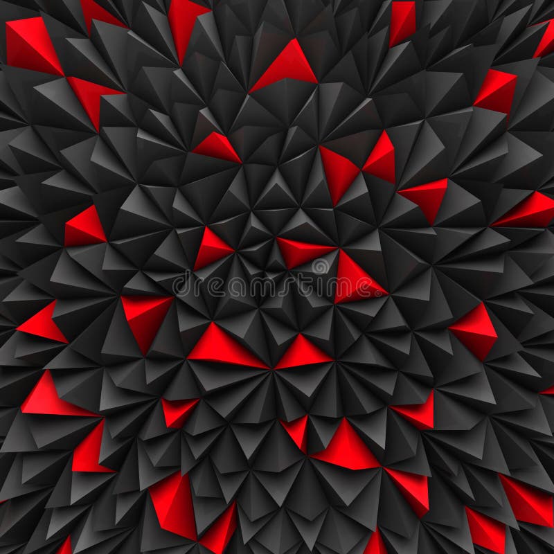 Abstract Red and Black Poligon Chaotic Background Stock Illustration ...