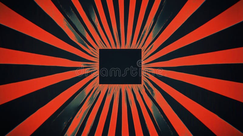 Abstract Red and Black Radial Lines Converging To a Black Square Stock ...