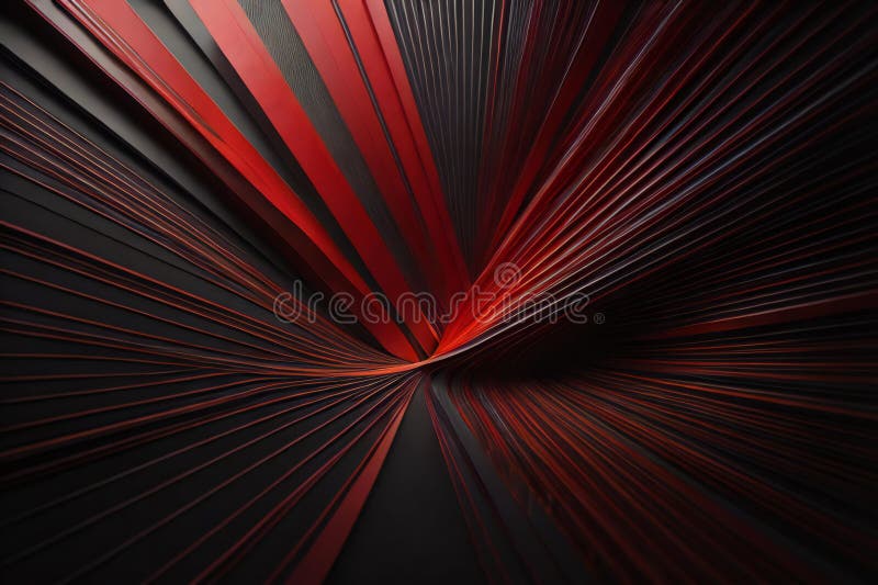 Abstract Red and Black Rays on a Black Background. Generative Ai Stock ...