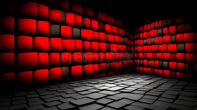 Abstract Red and Black Room Stock Illustration - Illustration of design ...