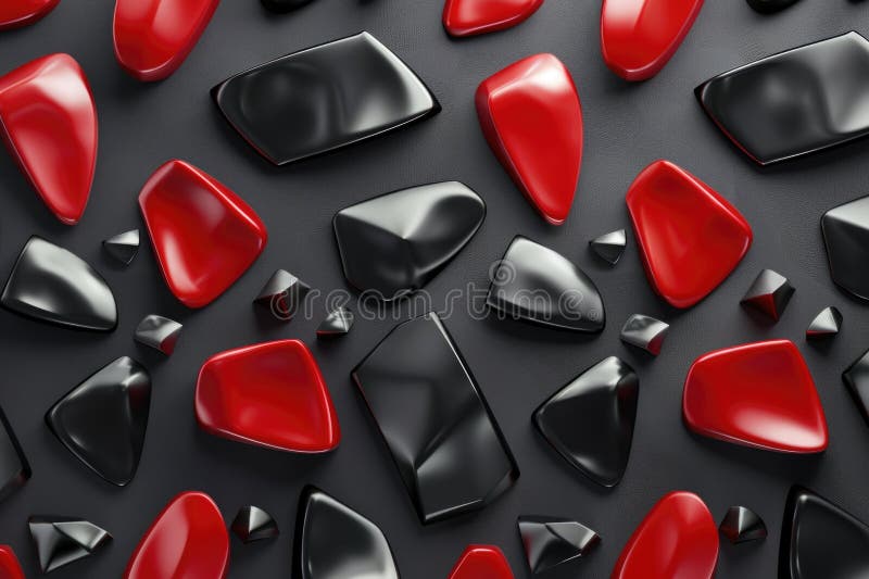 Abstract Red and Black Shapes on a Dark Background. Suitable for Modern ...