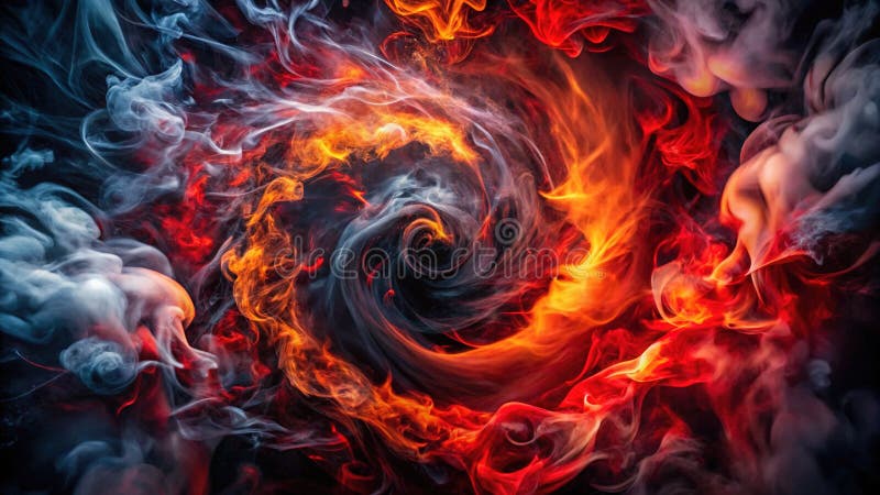 Abstract Red and Black Smoke and Flame Design Dynamic Fiery Background for Graphic Web or Print ...
