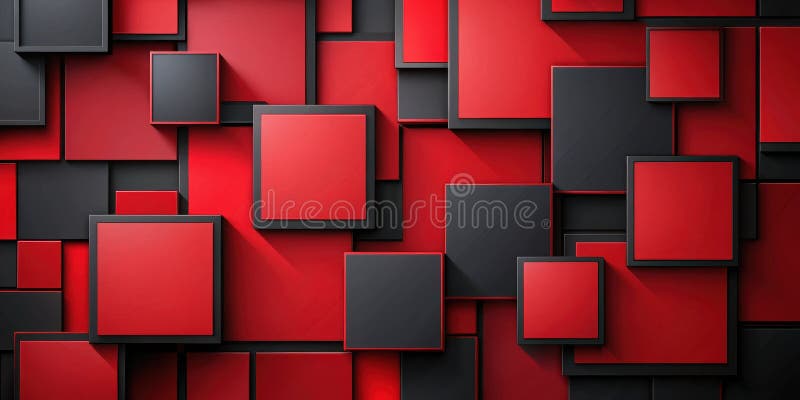 Abstract Red and Black Square Pattern Background Design. Generative AI ...