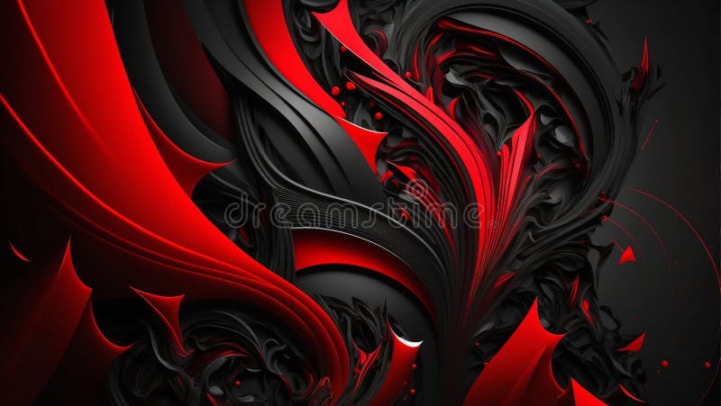 Abstract Red and Black Swirling Design: a Digital Art Masterpiece Stock ...