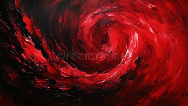 Abstract Red and Black Swirling Vortex Painting Stock Illustration ...