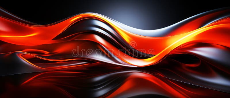 Abstract Red and Black Technology Wave Background Stock Illustration ...