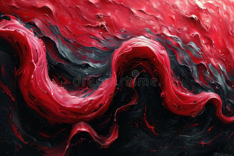 Abstract Red and Black Textured Flow Stock Image - Image of flow ...