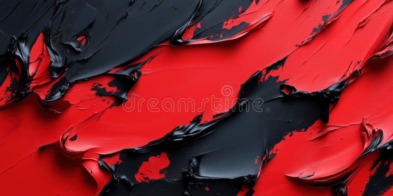 Abstract Red and Black Textured Paint Strokes Creating Dynamic Visual ...