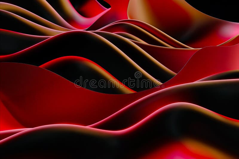 Abstract Red and Black Waves Stock Photo - Image of pattern, line ...