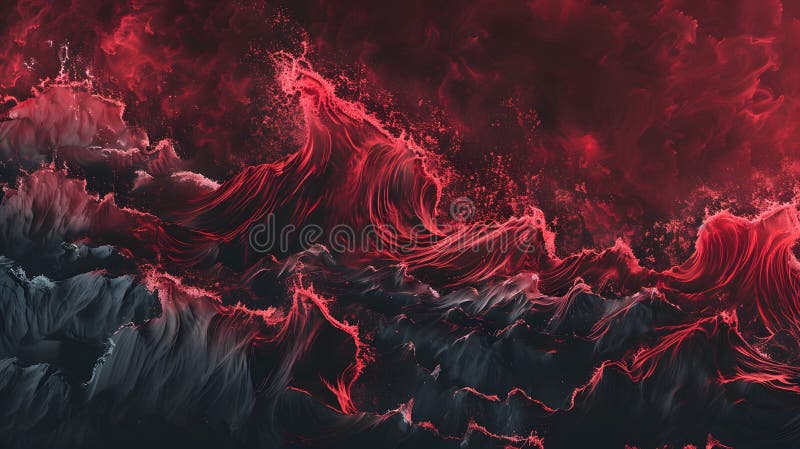 Abstract Red and Black Waves. Stock Illustration - Illustration of ...
