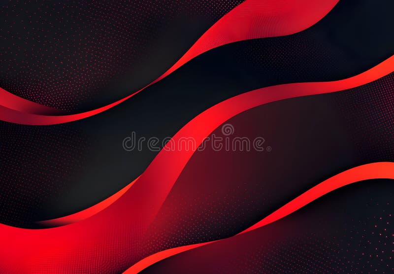 Abstract Red Black Waves Background Design Stock Illustration ...