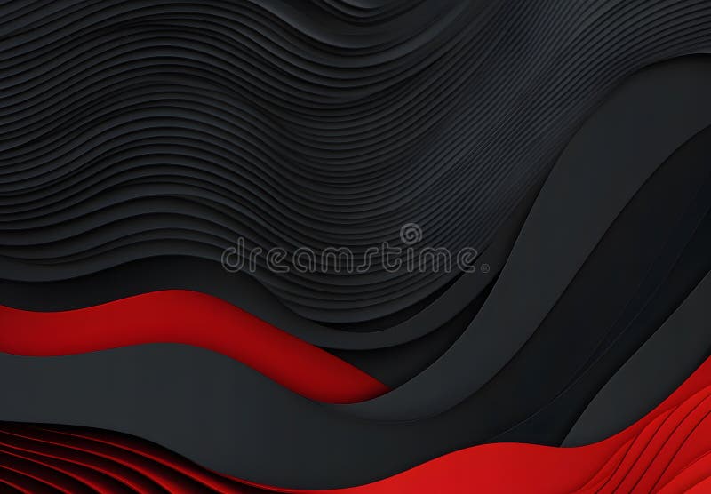 Abstract Red and Black Wavy Lines Background Stock Illustration ...