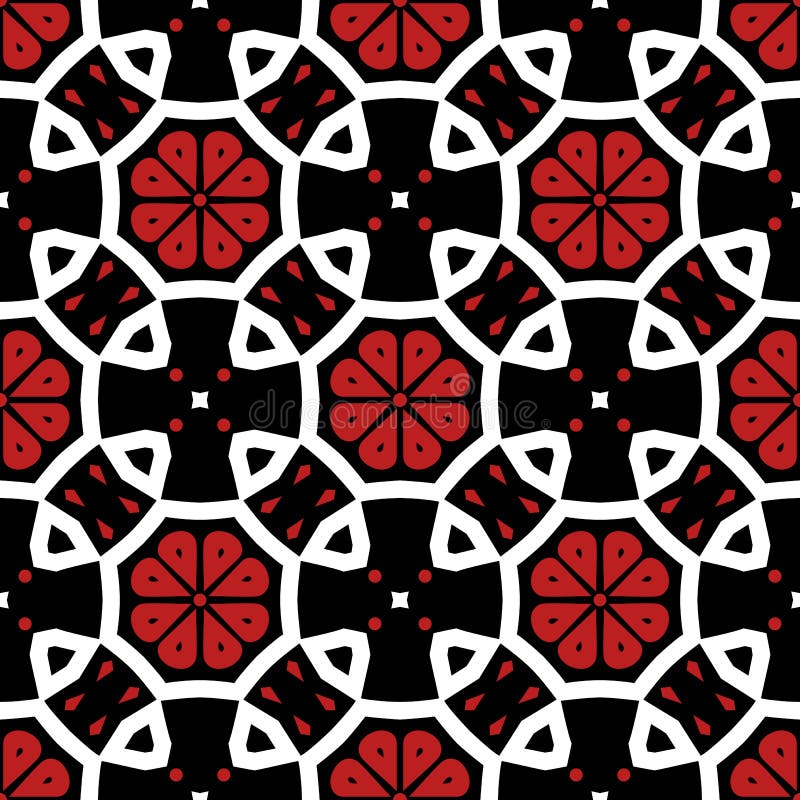 Abstract Red Black and White Geometric Pattern Stock Vector ...