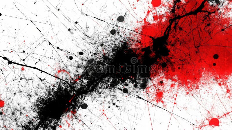 Abstract Red Black White Paint Splatter Stock Illustration ...