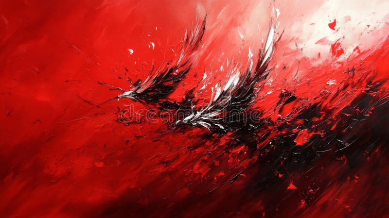 Abstract Red Black White Painting Dynamic Energy Splash Stock ...